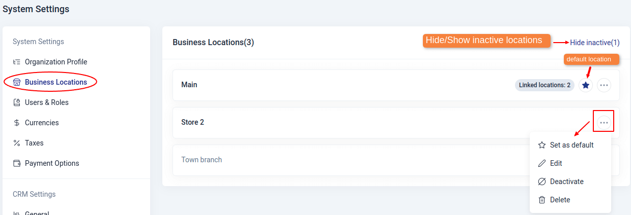 Set Up Business Locations | Upscale ERP Docs