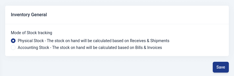 Inventory Settings | Upscale ERP Docs