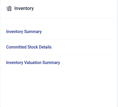 Inventory Reports | Upscale ERP Docs