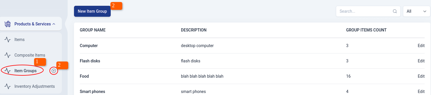 Item Groups | Upscale ERP Docs