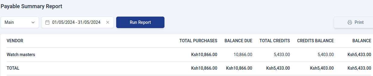 Payables Reports | Upscale ERP Docs