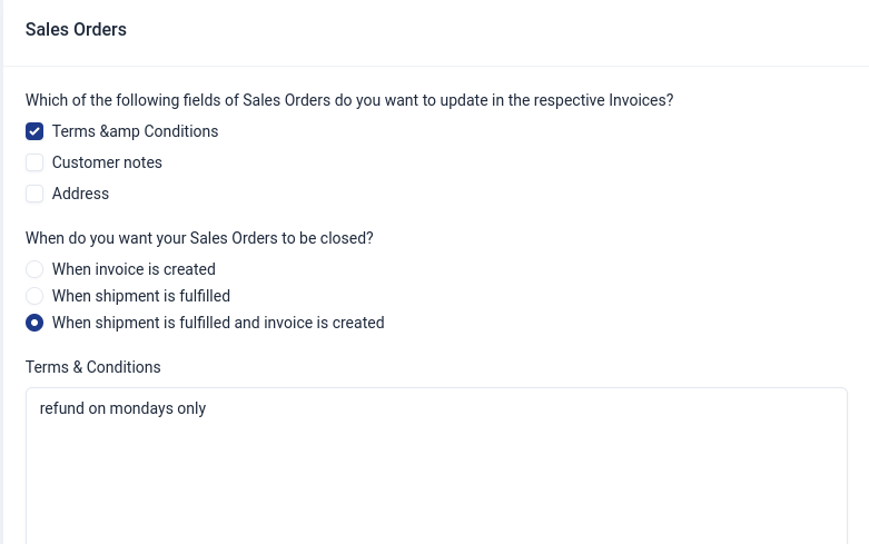 Sales Settings | Upscale ERP Docs